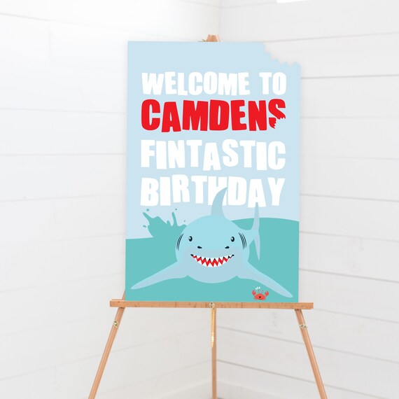 Shark Welcome Sign Printable Shark Bite Fintastic 1st - Etsy