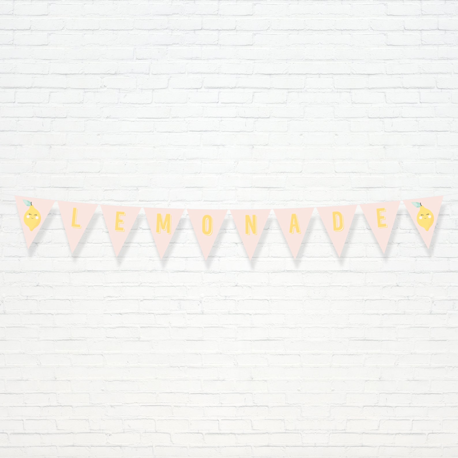 Lemonade Bunting Banner - Printable Pink Lemonade Stand Birthday Party ...