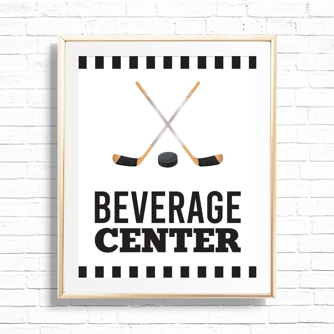 Beverage Center Hockey Sign - Printable Concession Stand First Birthday ...
