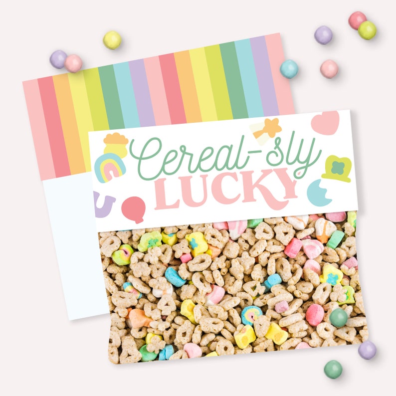 Lucky Charms Label Printable Marshmallow Cereal-sly Lucky - Etsy