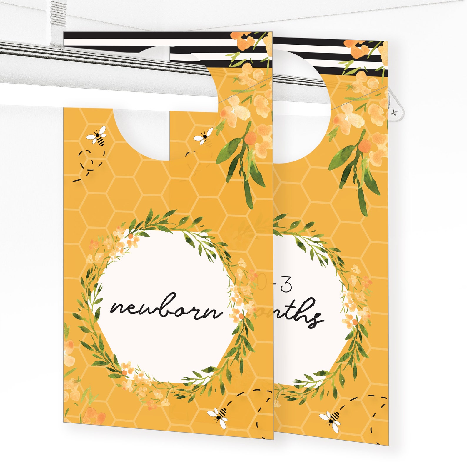 Nursery Baby Closet Dividers Printable Honey Bee Bumblebee - Etsy