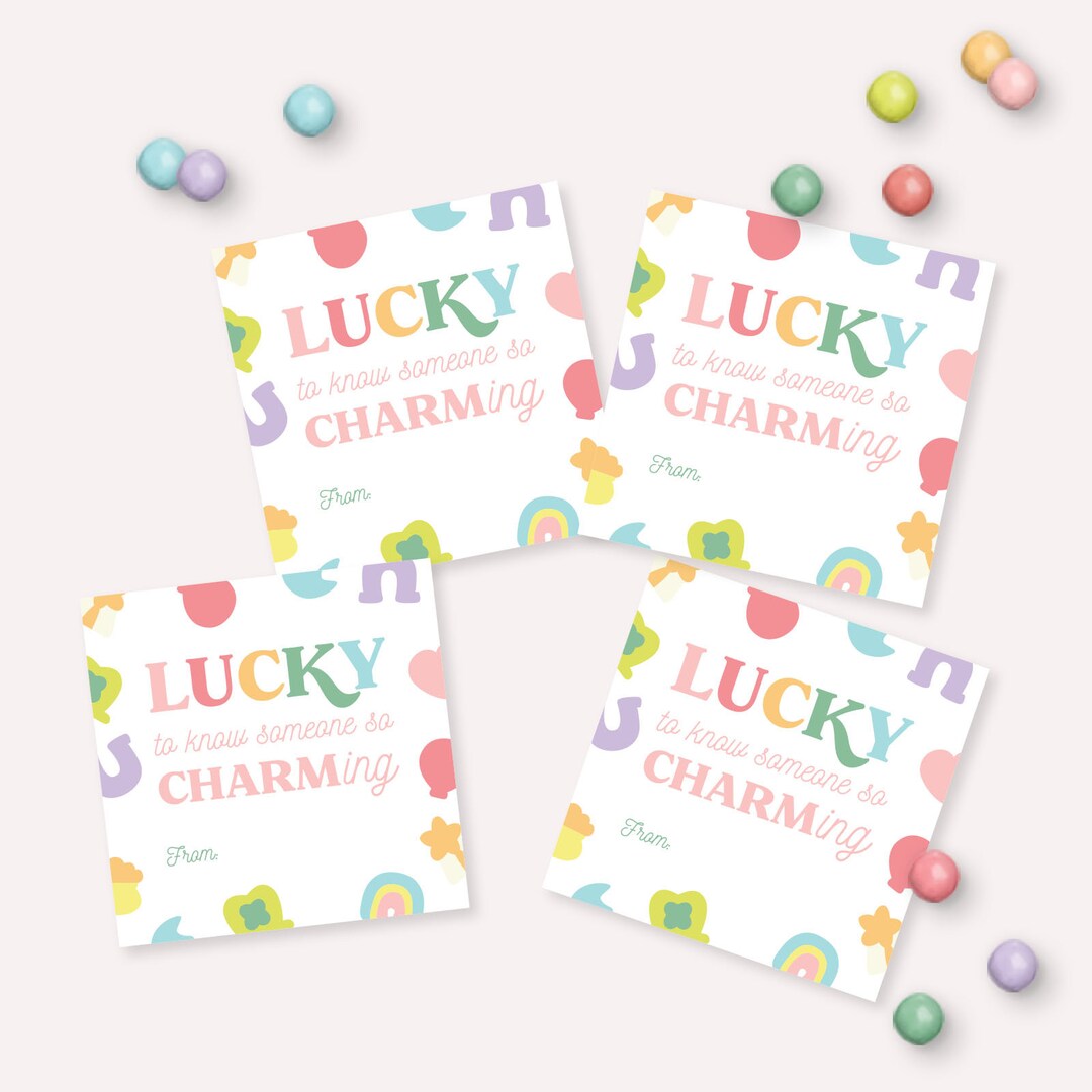 St Patricks Day Tags - Printable Lucky Charm Thank You Stickers - Lucky ...