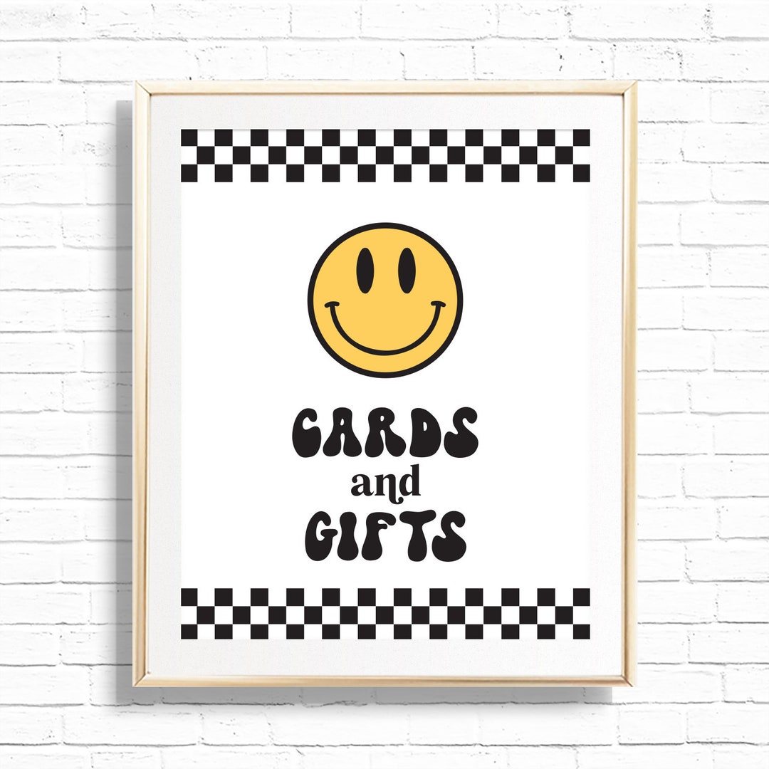 Happy Face Cards & Gifts Sign - Printable One Happy Dude Birthday Party ...