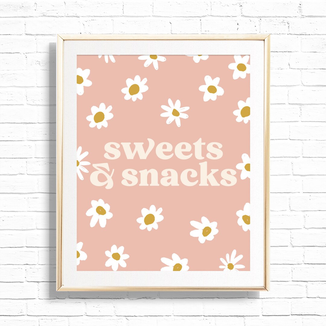 Daisy Sweets & Snacks Sign - Printable Boho Daisies Birthday Party ...