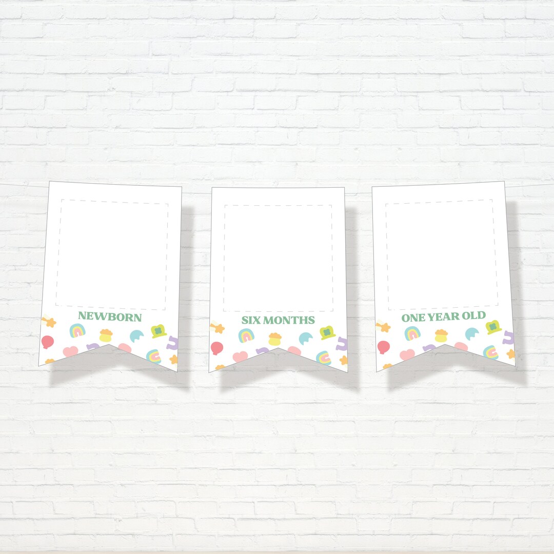 Lucky Charms Monthly Photo Banner - Printable Lucky One First 12 Month ...