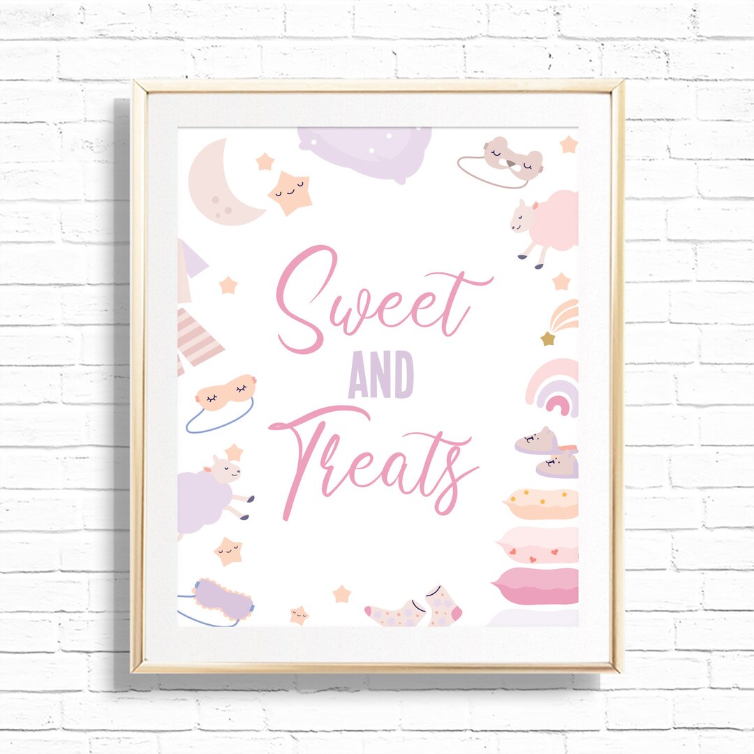 Sweets & Treats Sign - Printable Sleepover 1st Birthday Party Food ...