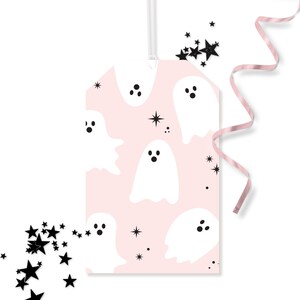 Ghost Gift Tags - Printable Pink Halloween Cute Ghost Cards Favor Gift ...