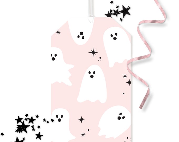 Ghost Gift Tags Printable Pink Halloween Cute Ghost Cards Favor Gift ...