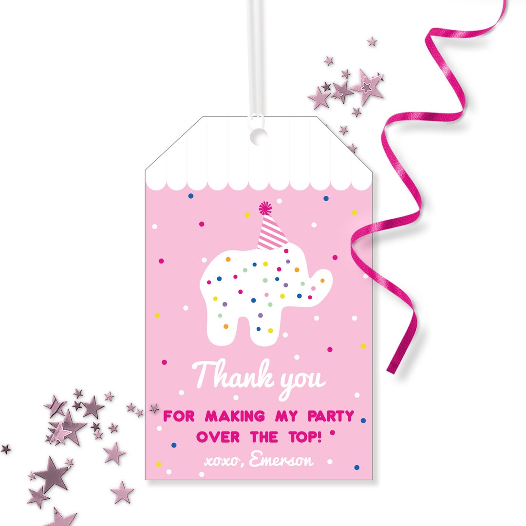 Animal Cookie Favor Tag - Printable Circus Animal Frosted Cookie 1st ...