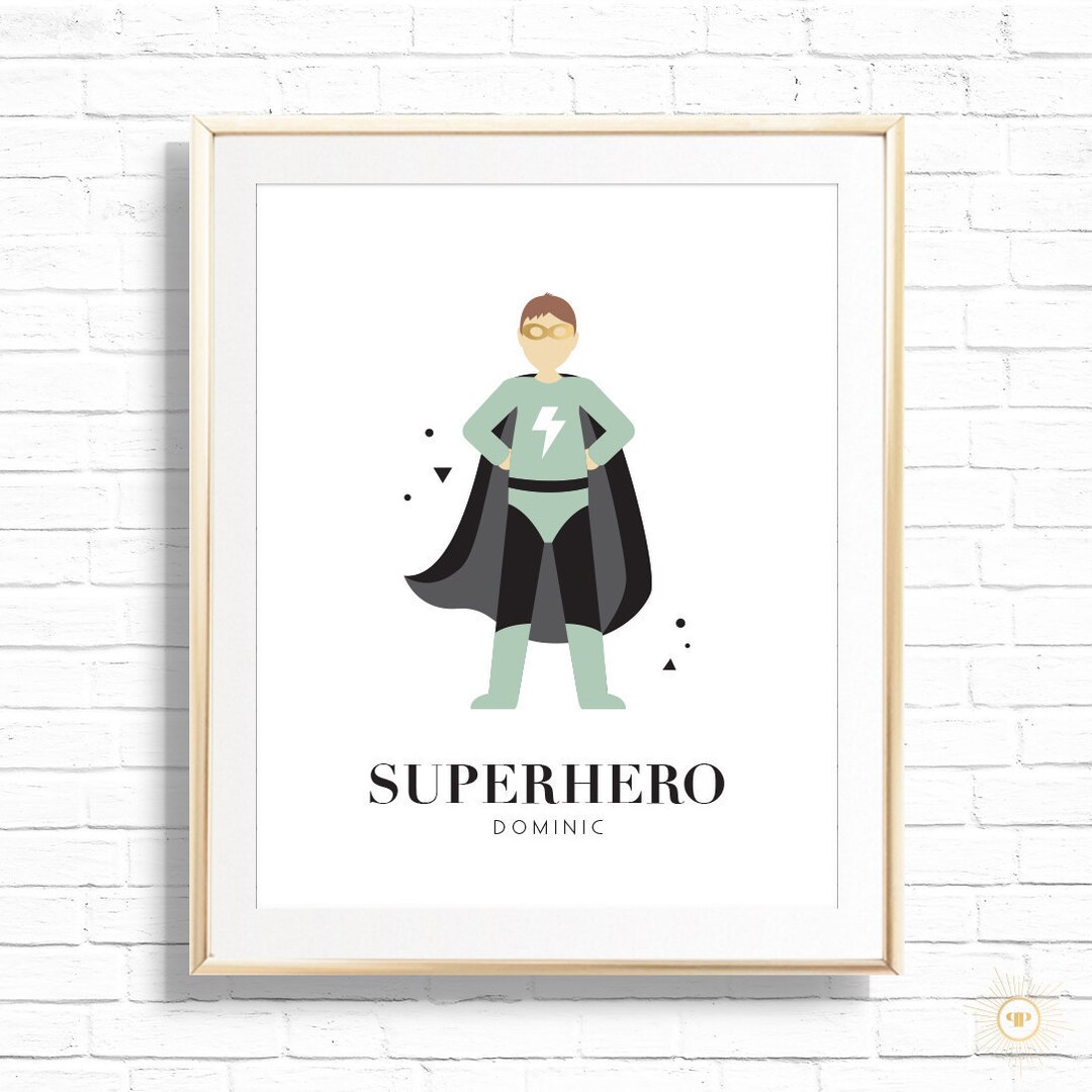 Personalized Superhero Art Print Printable Custom Superhero Portrait ...