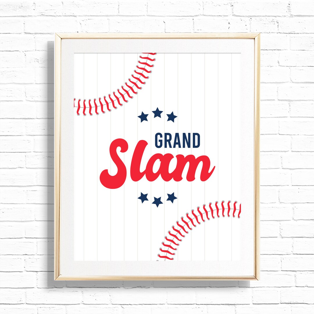 Grand Slam Sign - Printable Baseball First Birthday Party Food Table ...