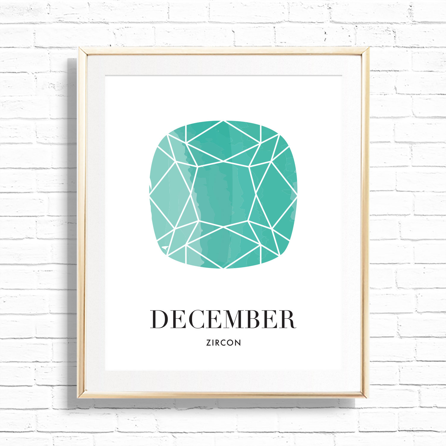 December Blue Zircon Gemstone Wall Art Print - Printable December ...