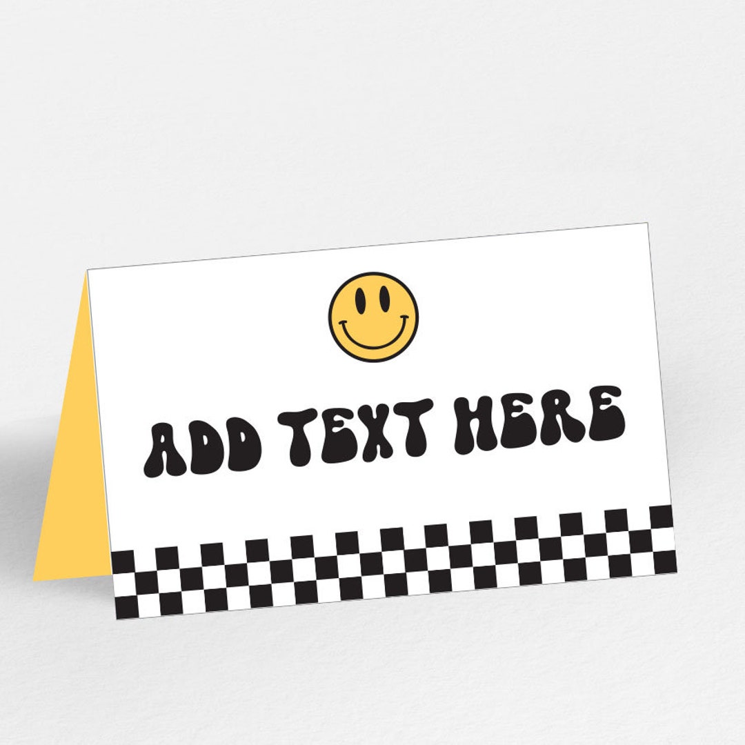 Happy Face Cards Printable 1st Birthday One Happy Dude Party Food Name ...