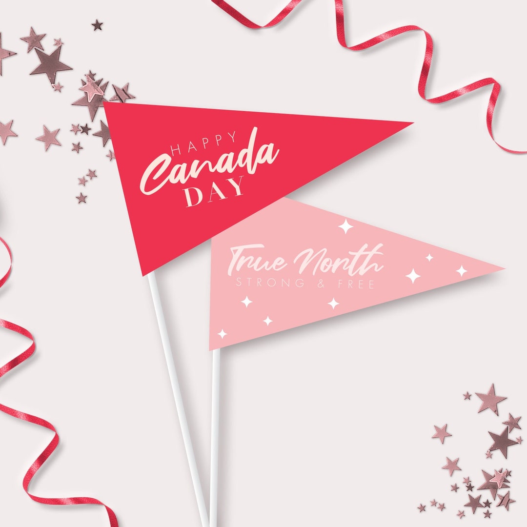 Canada Pennant Flags - Printable Happy Canada Day Flag Photo Prop ...