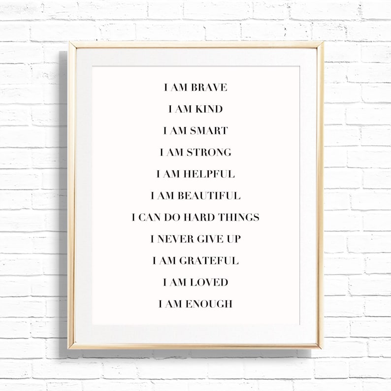 I am Brave I am Smart I am Kind I Can Do Hard Things I am | Etsy