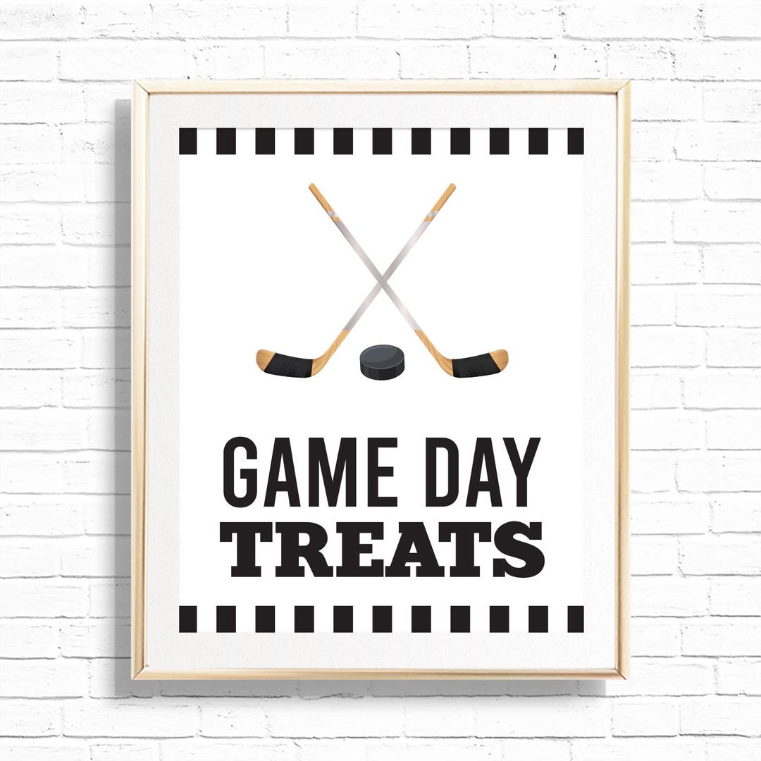 Hockey Snack Sign - Printable Game Day Treats Sign Game First Birthday ...