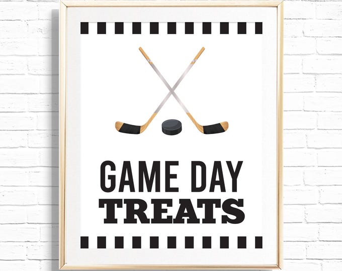 Editable Hockey Birthday Party Table Signs Bundle | Minimalist Ice ...
