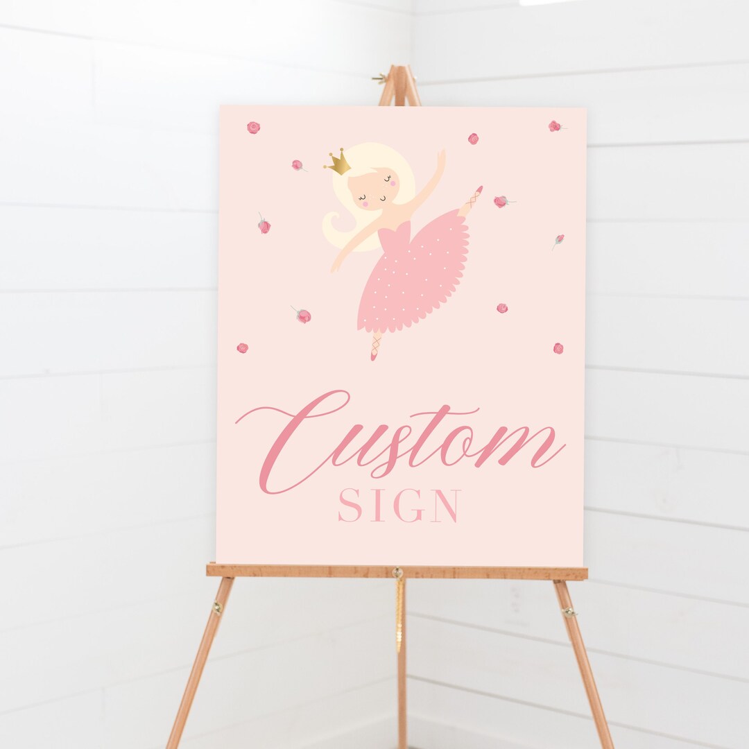 Ballerina Party Sign Printable Dance & Twirl Ballet Custom Welcome ...