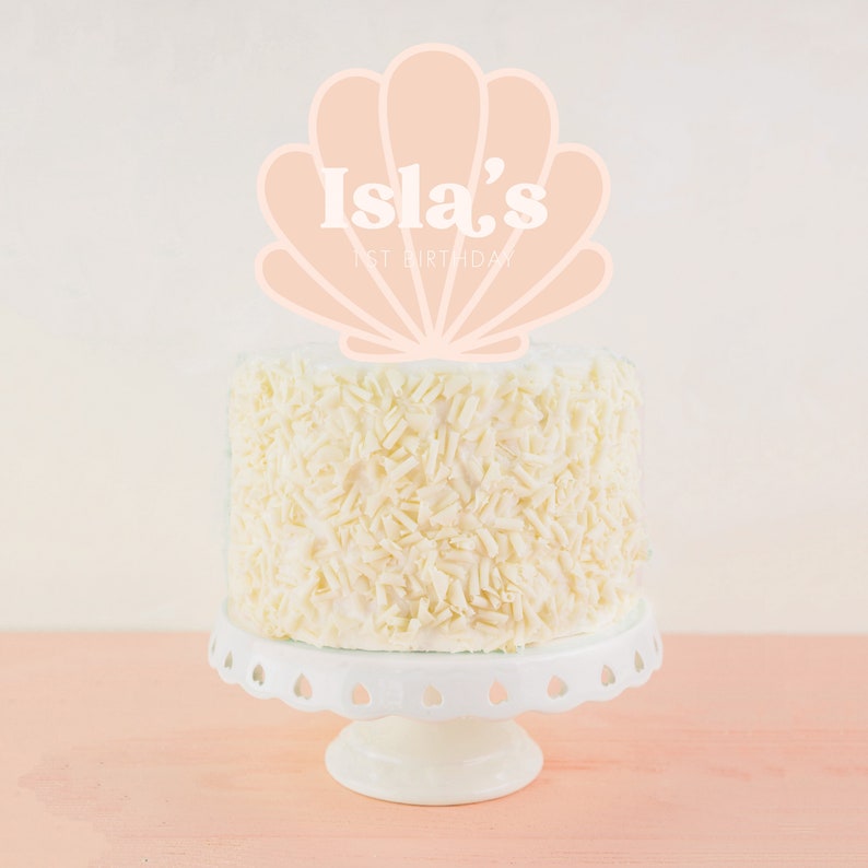 Seashell Cake Topper Printable Boho Shell 1st Birthday Party - Etsy