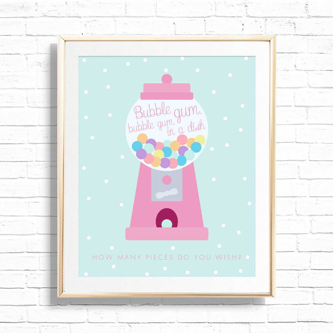 Gumball Machine Game Sign - Printable Bubble Gum Ball Machine Birthday ...