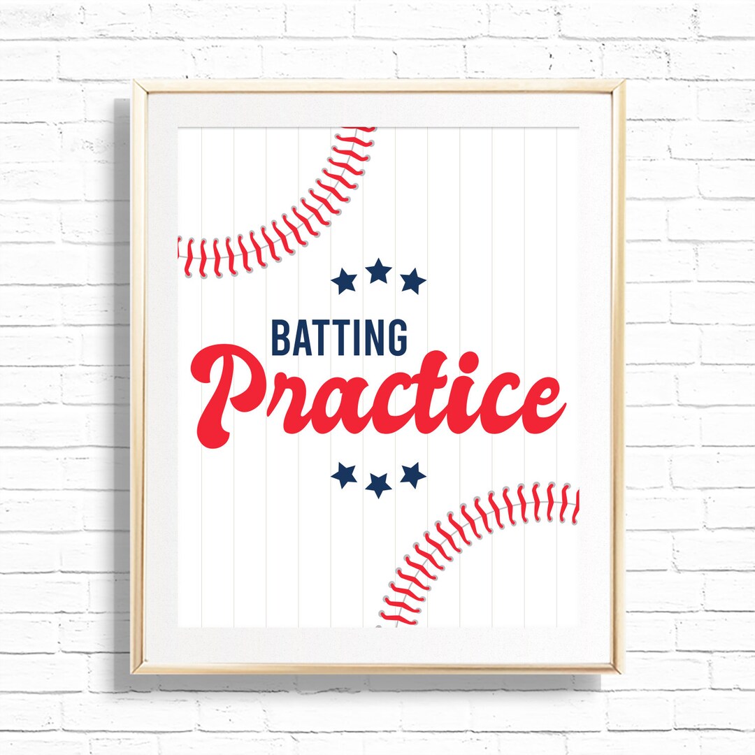 Batting Practice Sign - Printable Baseball First Birthday Party ...