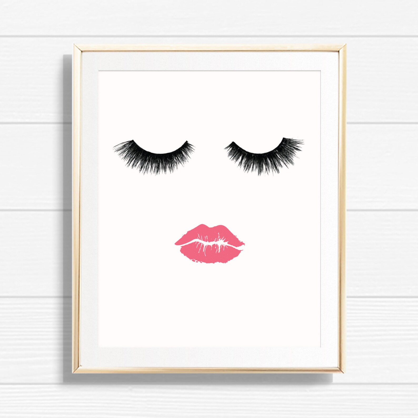 Eyelashes and Lips Art Print Printable Lashes Beauty & | Etsy