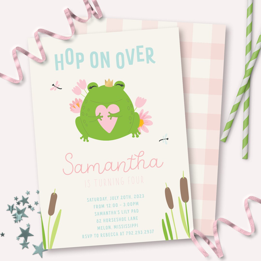 Frog Birthday Invitation - Printable Princess Leapfrog Invite ...