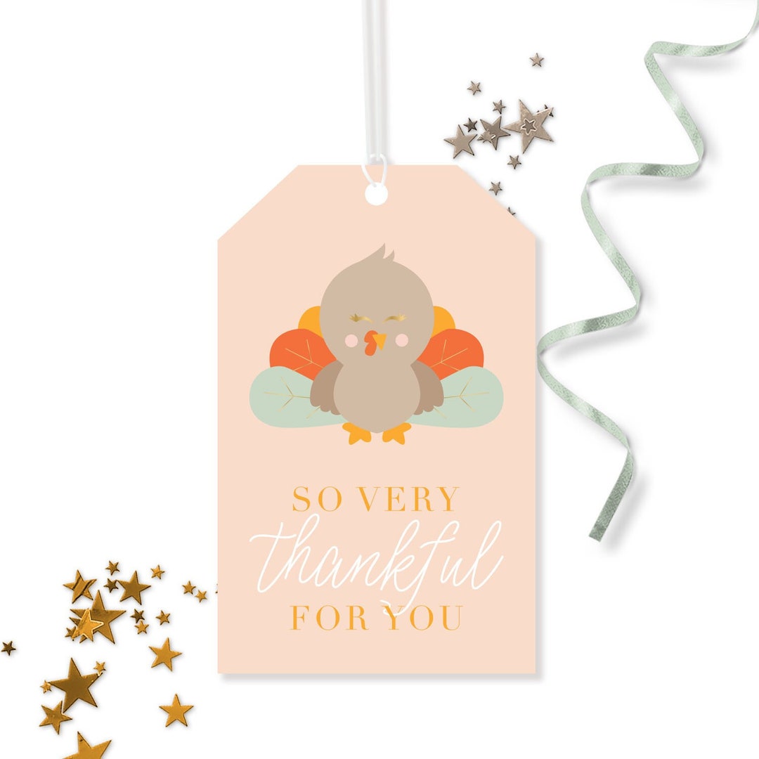 Turkey Party Tags - Printable Cute Turkey 1st Birthday Party Thank You ...