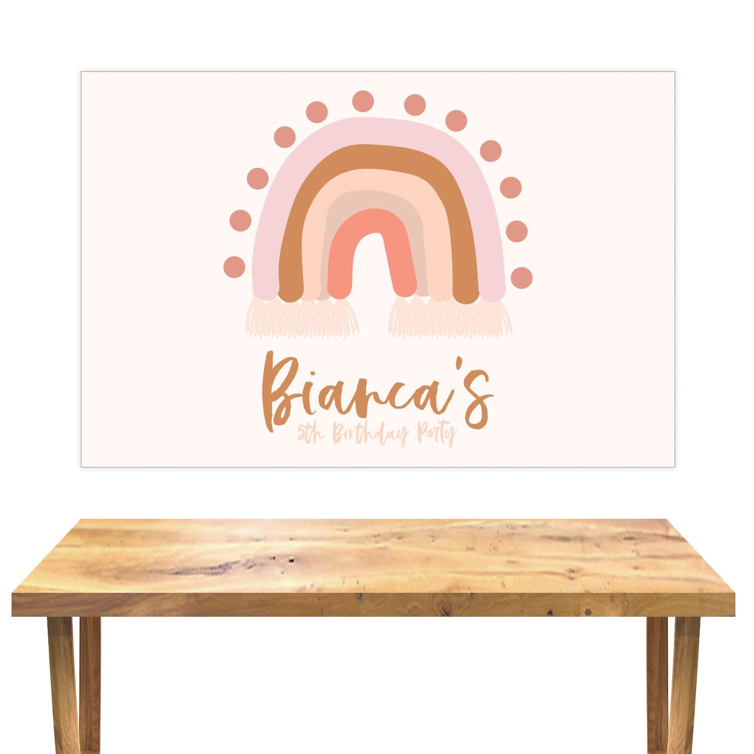 Boho Rainbow Birthday Party Backdrop Printable Earthy - Etsy