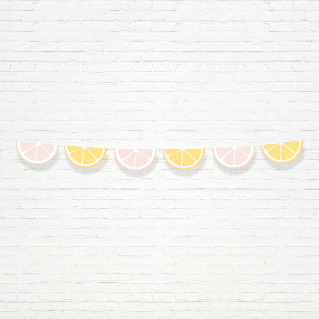 Lemon Slice Garland - Printable Pink Lemonade Stand 1st Birthday Party ...