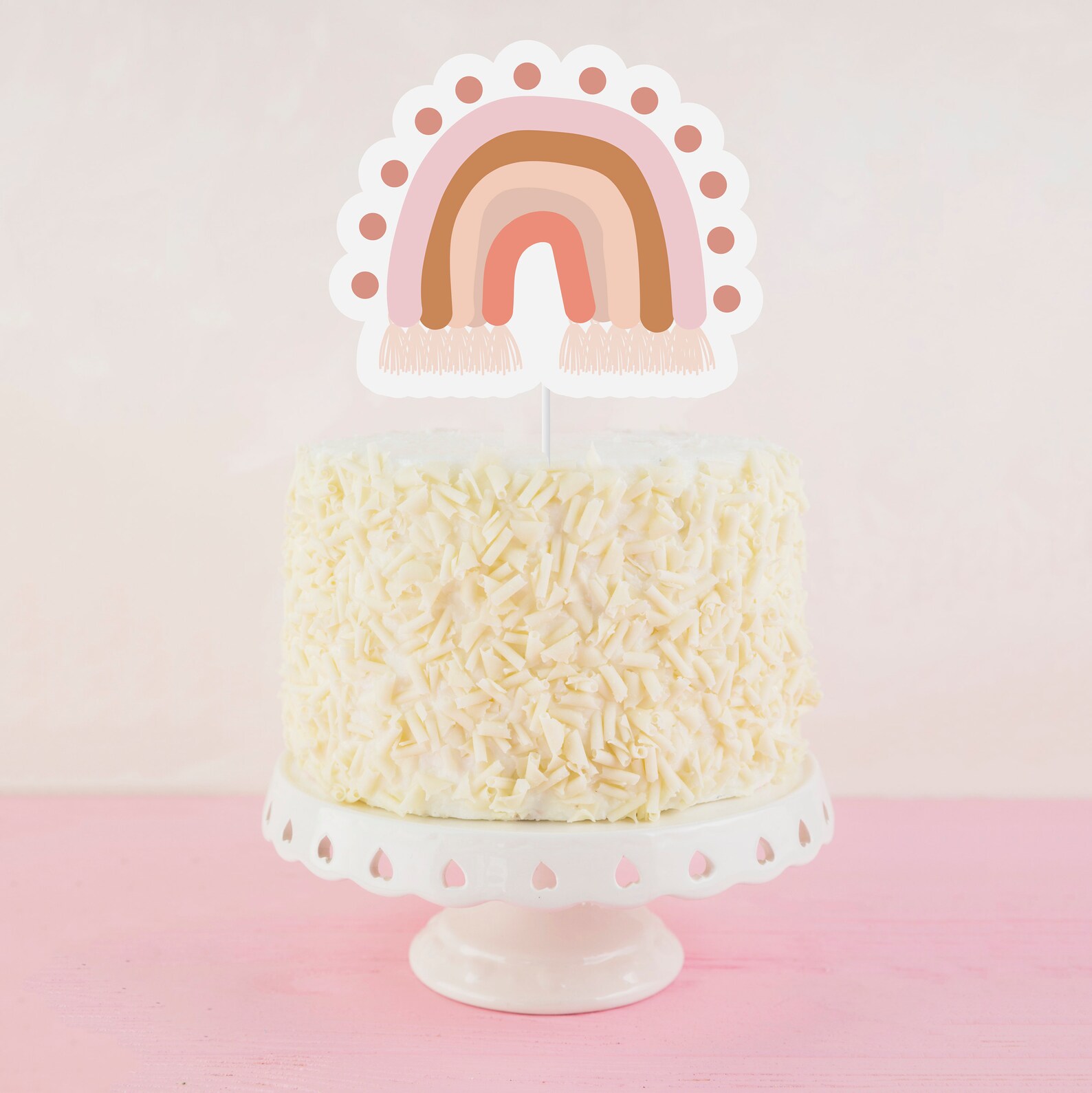 Boho Rainbow Cake Topper Printable Party Birthday Bohemian | Etsy