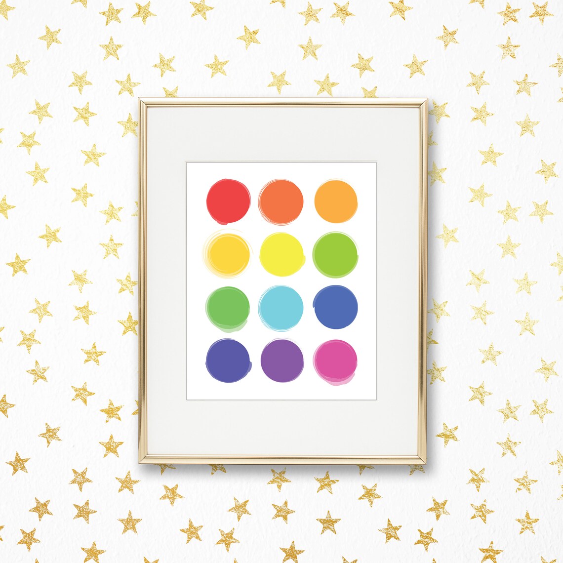 Color Swatches Bright Rainbow Playroom Art Print Printable - Etsy