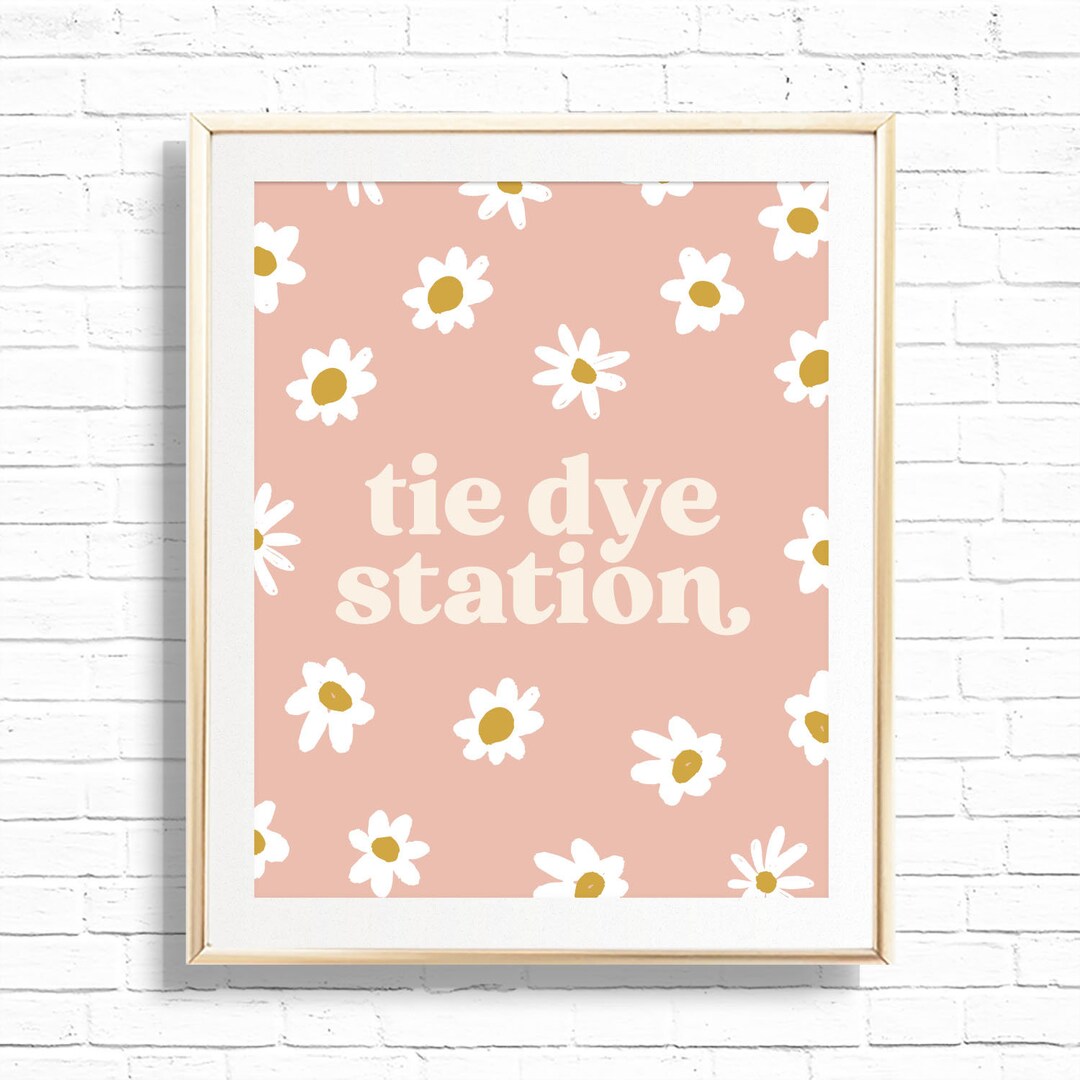 Tie Dye Station Sign - Printable Boho Daisy Kids Craft Activity ...