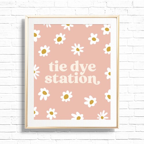 Tie Dye Station Sign Printable Boho Daisy Kids Craft - Etsy