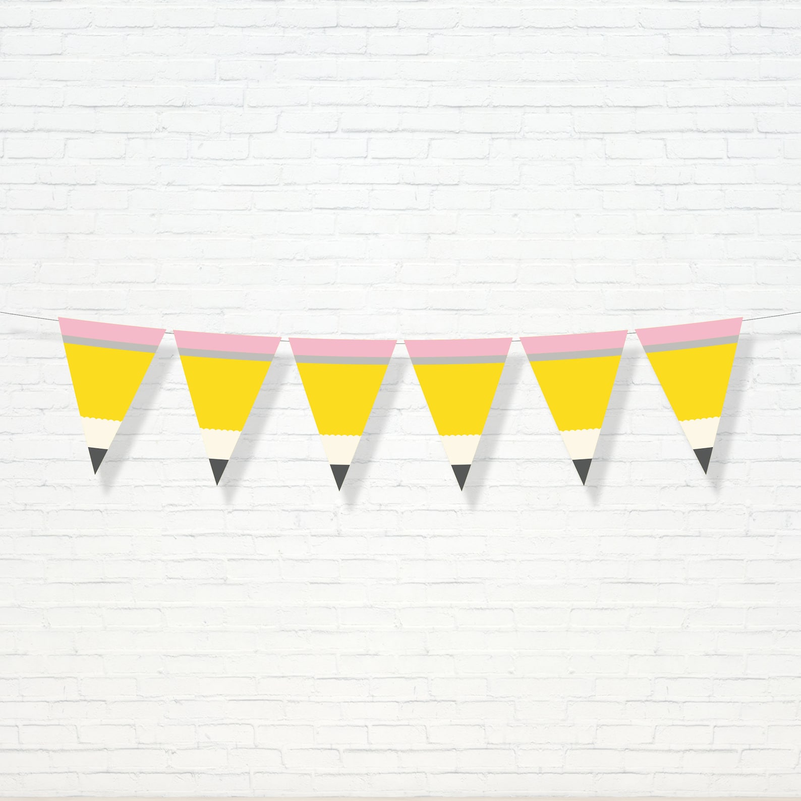 Pencil Flag Banner - Printable Back to School Pencil Garland - First ...