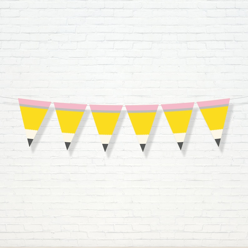 Pencil Flag Banner Printable Back to School Pencil Garland - Etsy