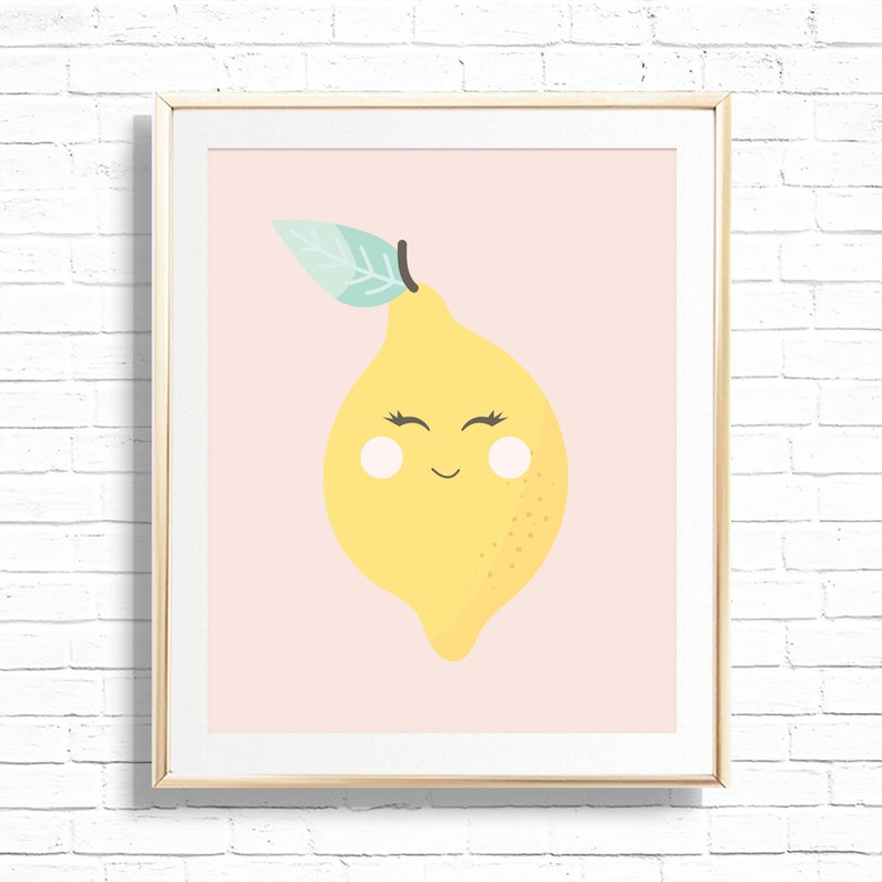 Cute Lemon Print Printable Lemon Nursery Wall Poster - Etsy