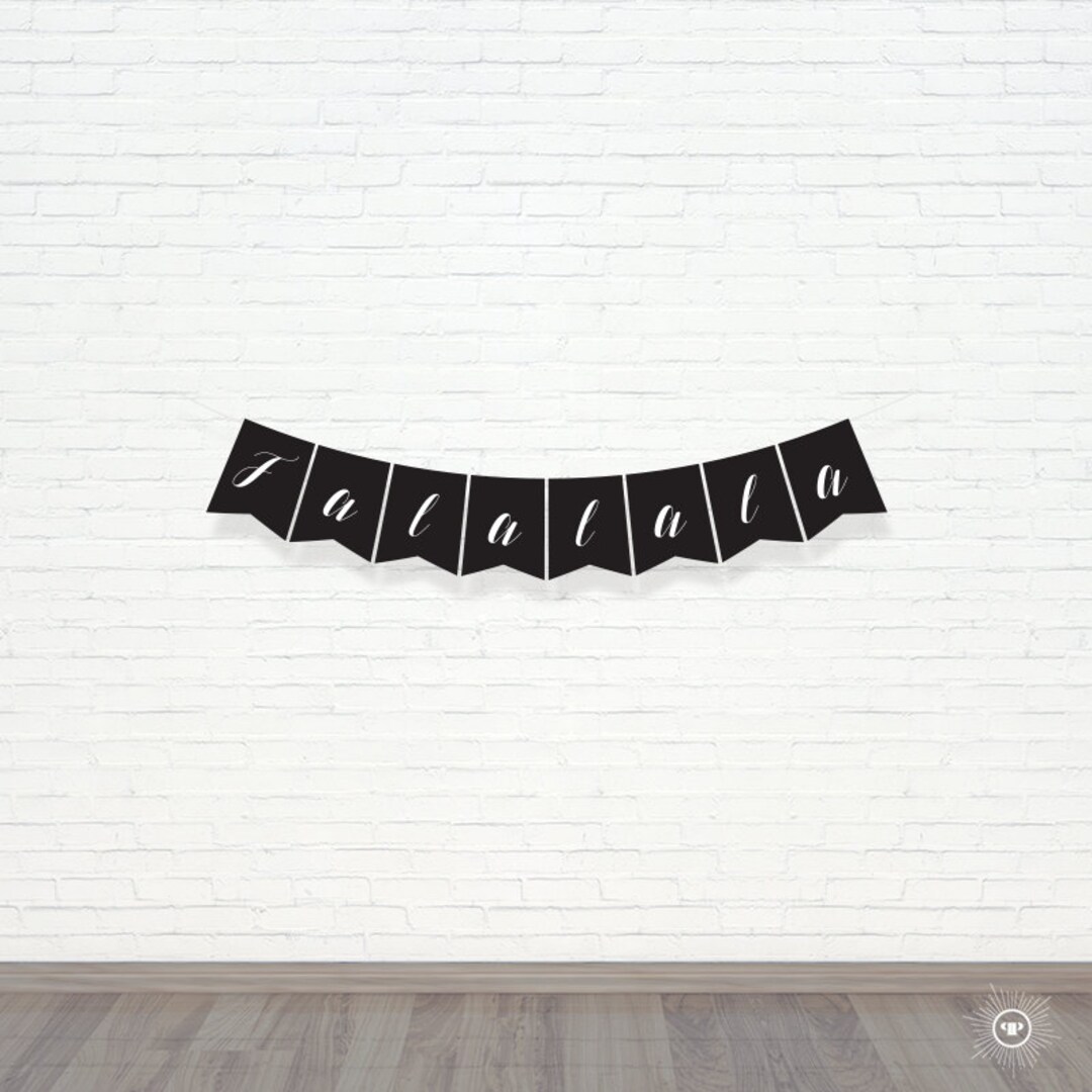 Glam Gold Falalala Banner - Black and White Christmas Bunting Banner ...