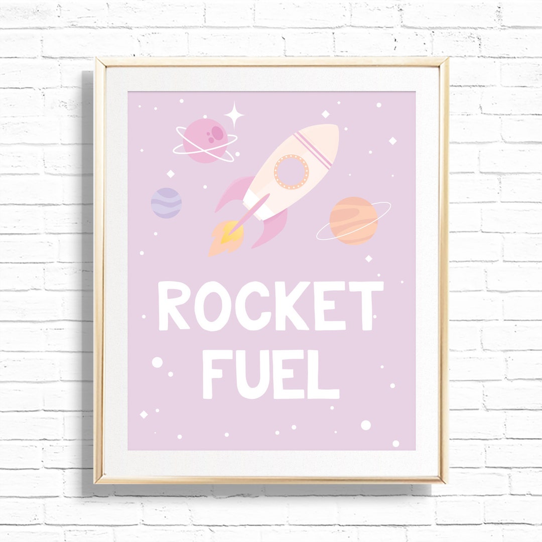 Rocket Fuel Sign - Printable Outer Space Astronaut Birthday Party Drink ...