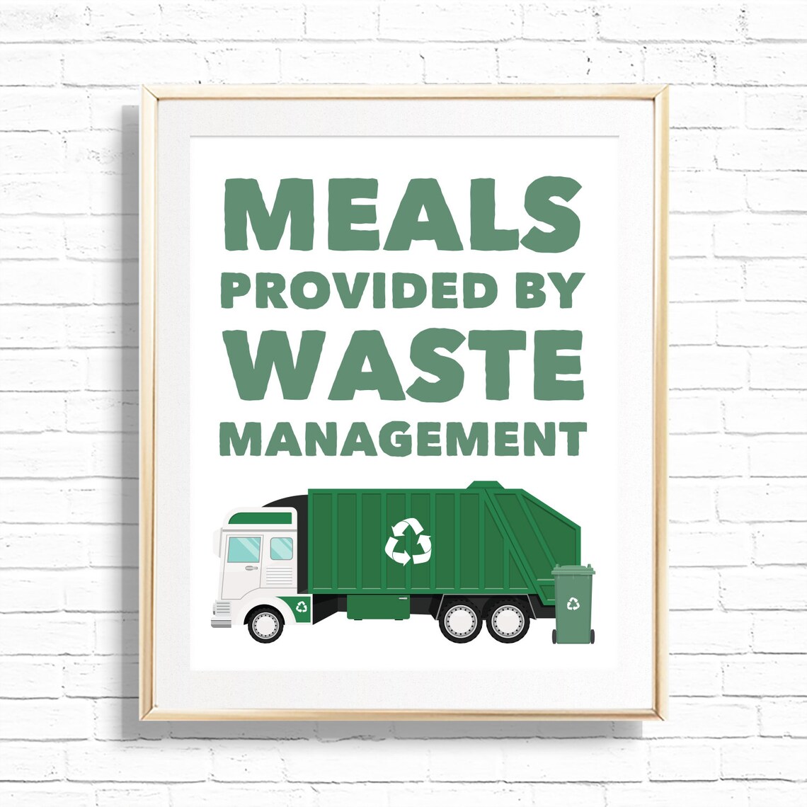 Garbage Truck Sign - Printable Meals Provided by Waste Management ...