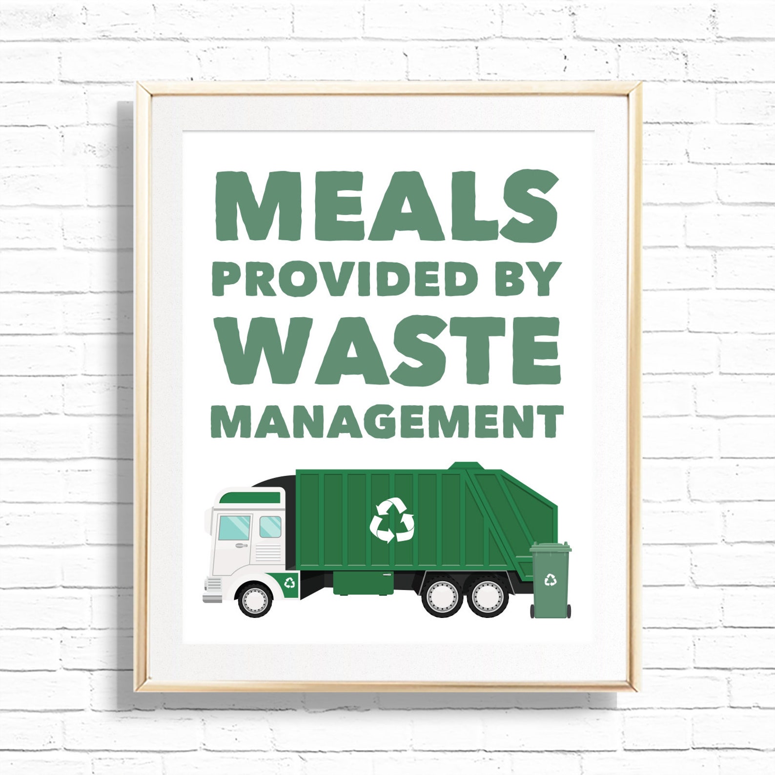 Garbage Truck Sign - Printable Meals Provided by Waste Management ...