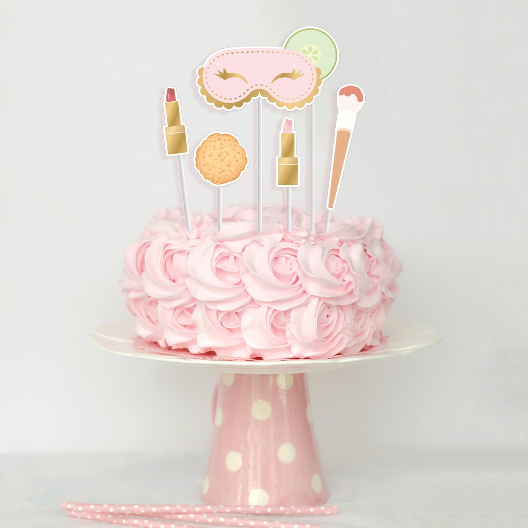 Spa Cake Topper - Printable Spa & Makeup Cake Decoration - Glamour Spa ...