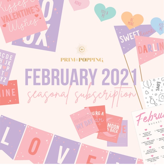 Valentine's Printable Bundle Printable February Love - Etsy