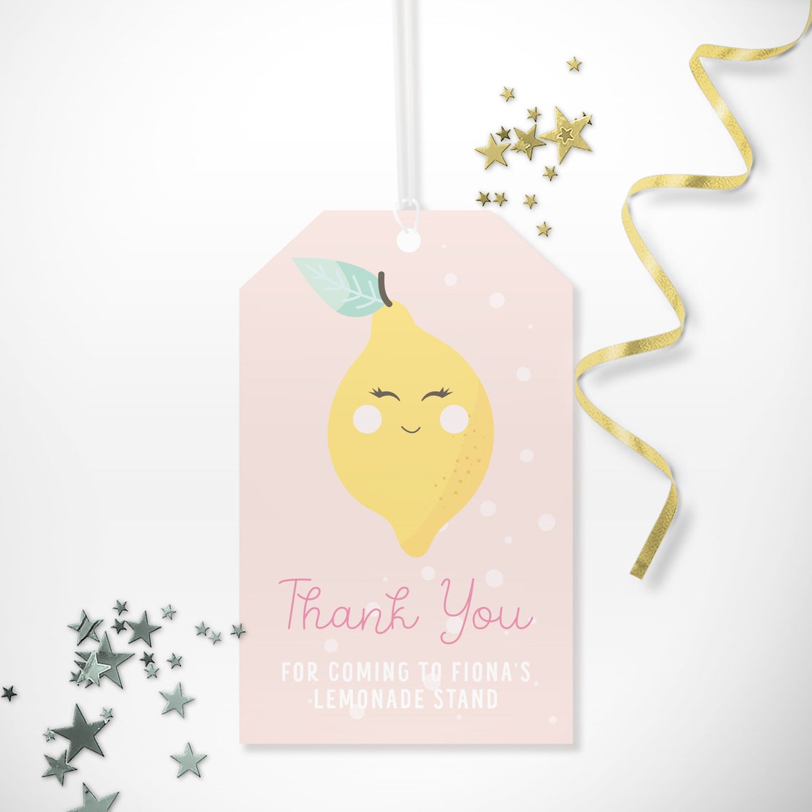 Lemon Thank You Tags Printable Pink Lemonade Birthday Party - Etsy