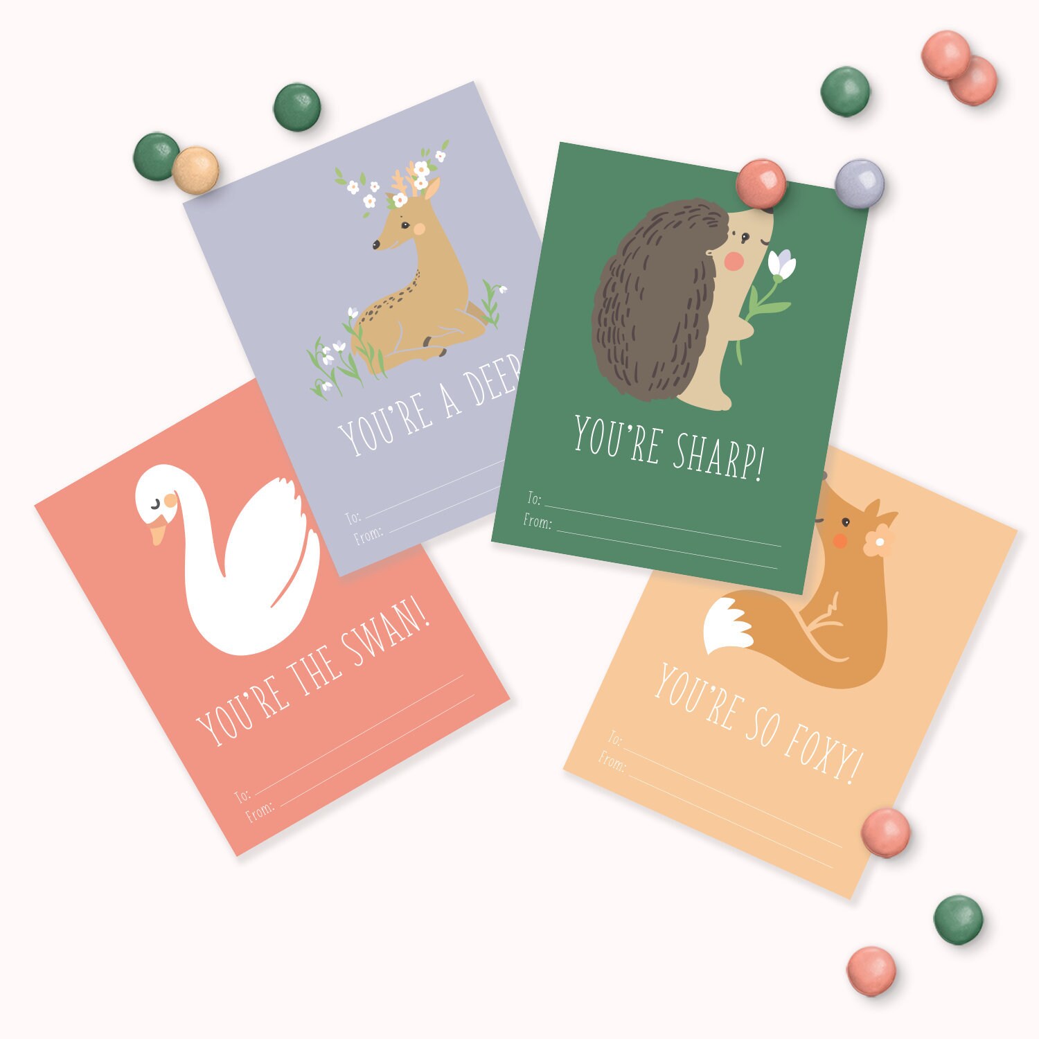 Valentines Cards Paper & Party Supplies Printable Animal Valentine ...