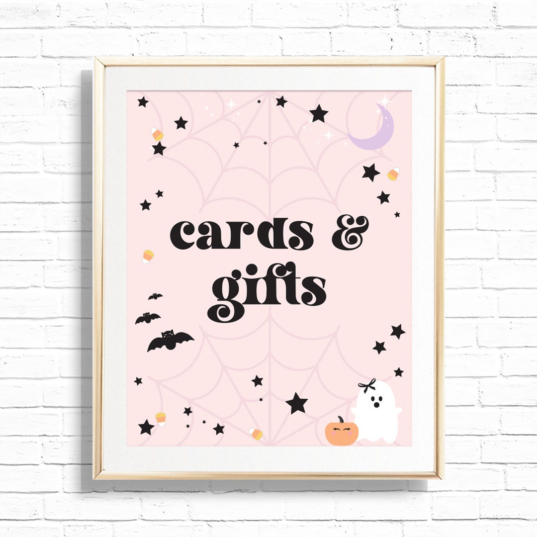 Halloween Cards & Gifts Sign - Printable Pink Halloween Girl Birthday ...