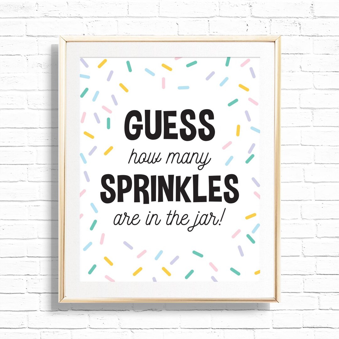 Guess Sprinkles Game Sign – Donut Birthday Party Decor (PDF Pattern) - Etsy