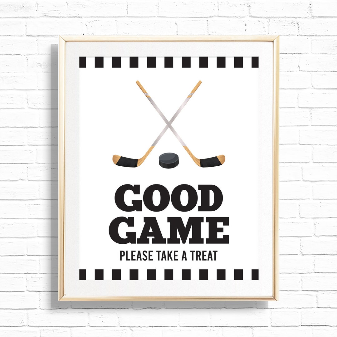 Hockey Treat Sign - Printable Good Game First Birthday Party Decor ...