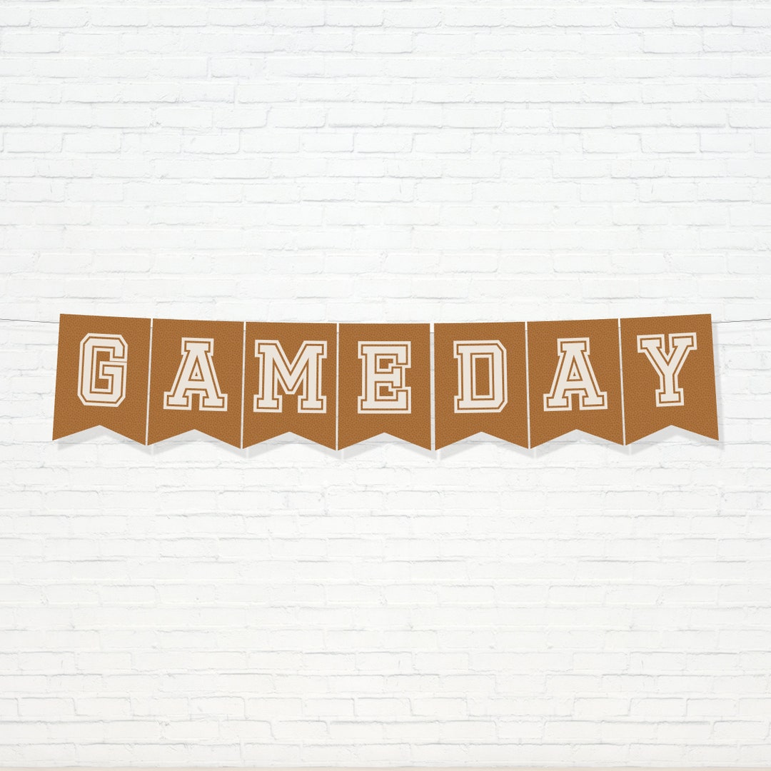 Game Day Banner - Printable Football Pattern First Year Down 1st ...