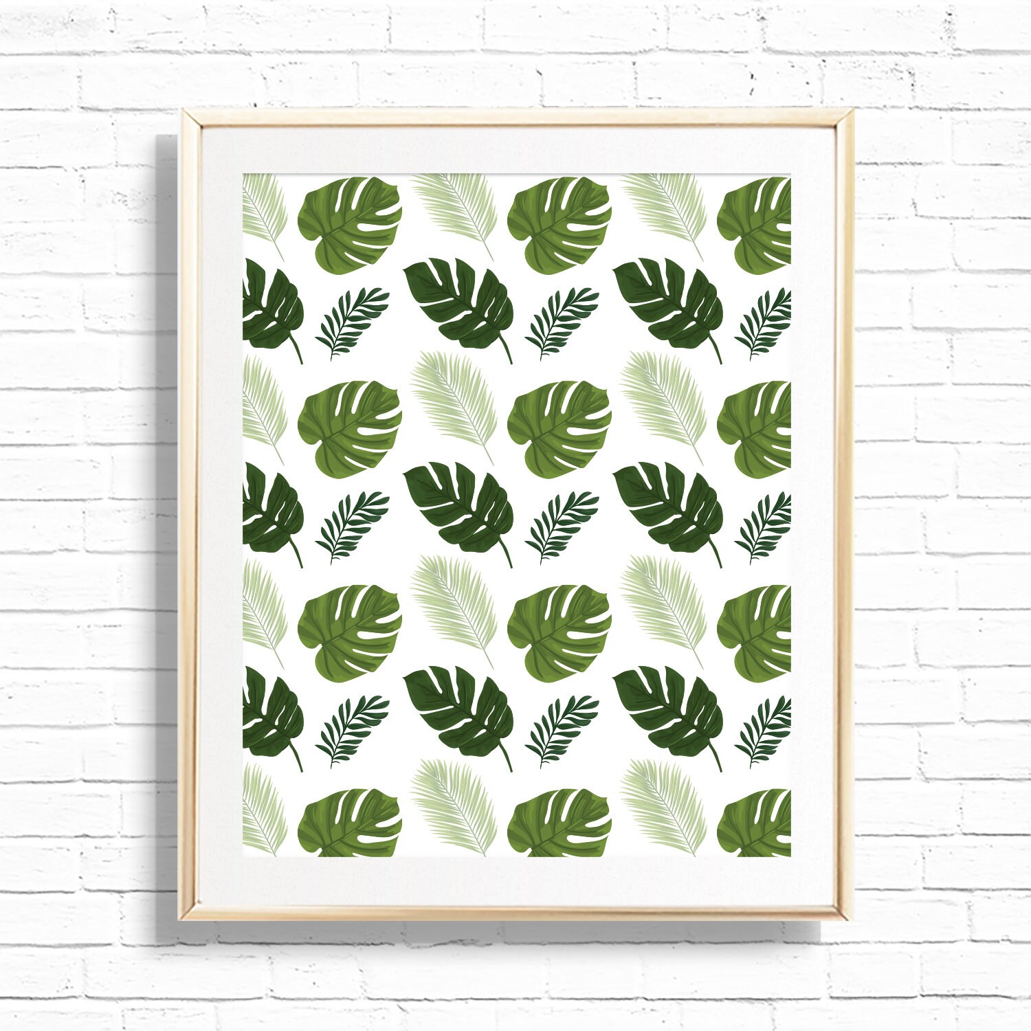 Palm Leaf Baby Nursery Art Print Set Printable Personalized | Etsy